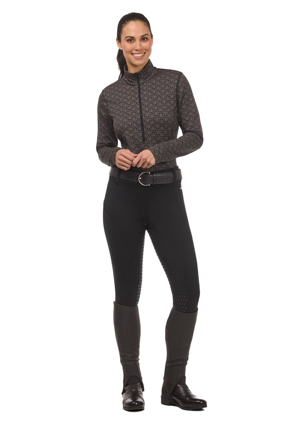 Kerrits Women's Sit Tight Wind Pro Silicone Full Seat Tights - Black ...