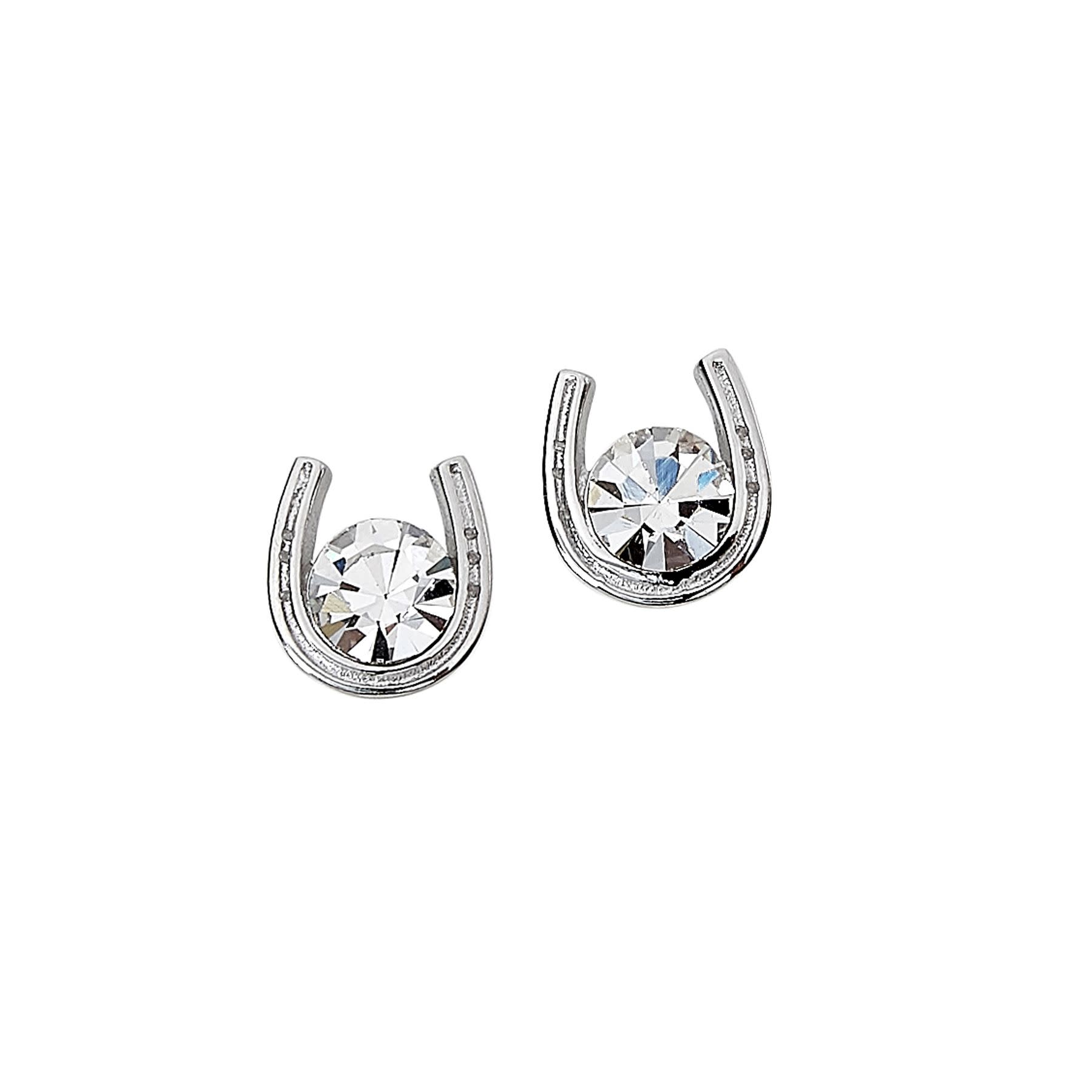 AWST Sterling Silver & CZ Horseshoe Stud Earrings - AWST-63-JE127-None ...