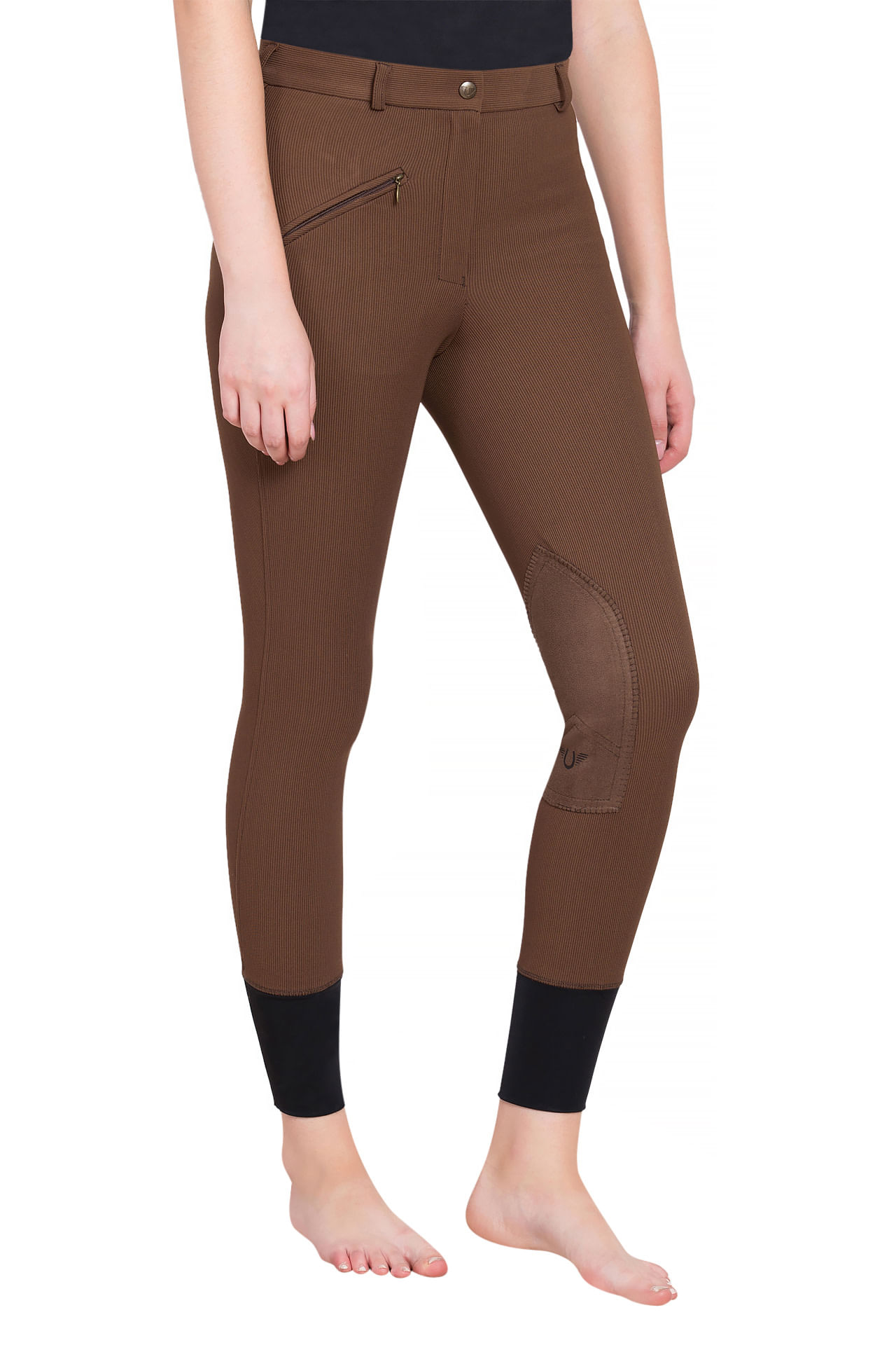 BARGAIN BARN: Women's Ribb Knee Patch Breeches - 32 Regular - Chocolate ...