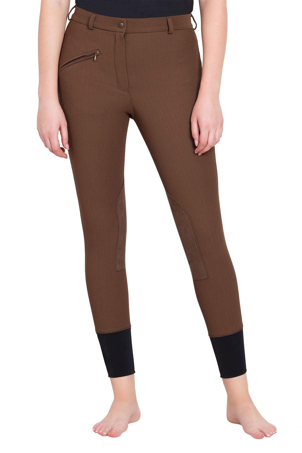 BARGAIN BARN: Women's Ribb Knee Patch Breeches - 32 Regular - Chocolate ...