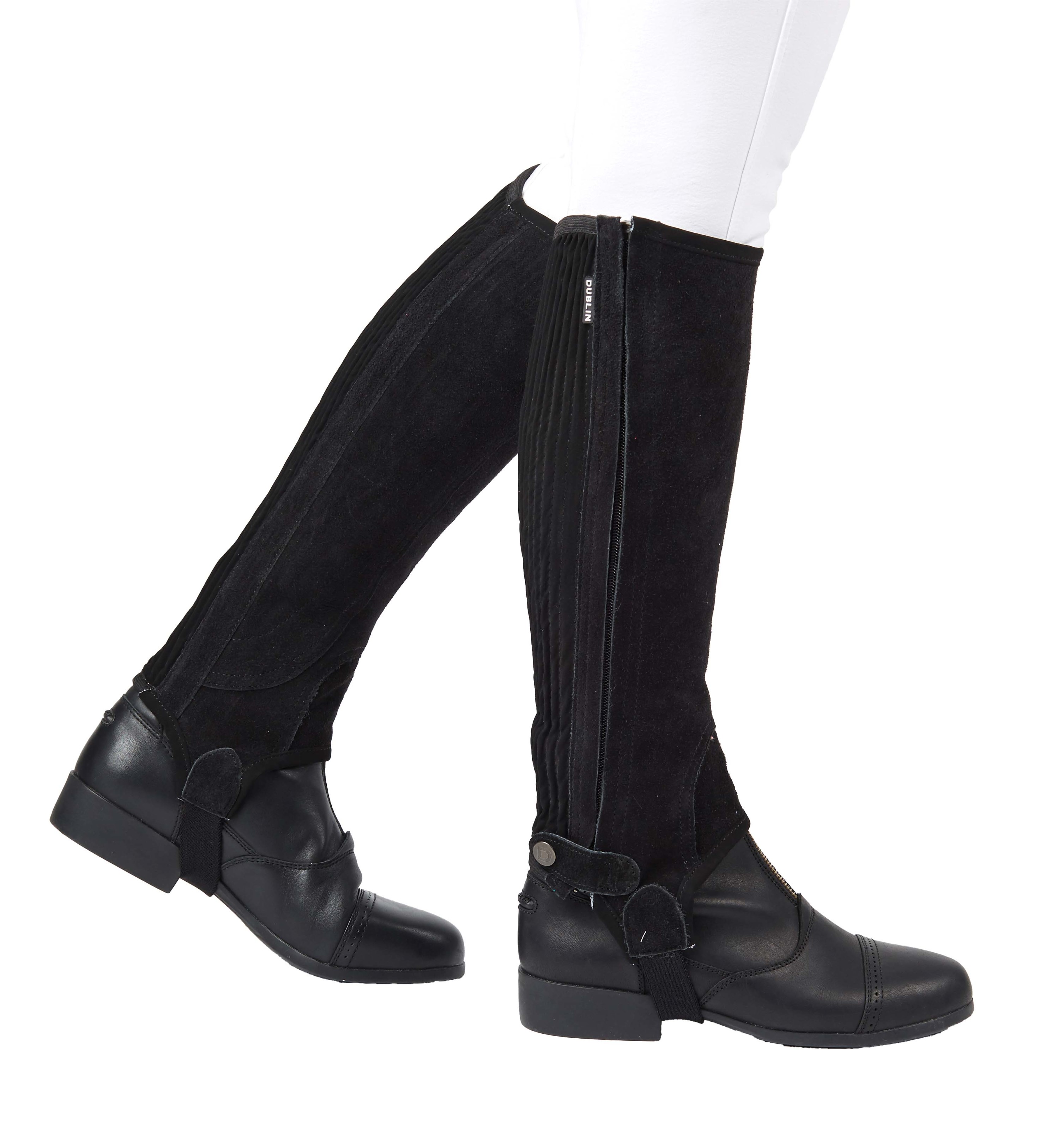 Dublin Kids' Suede Half Chaps II - Black - Dublin-BNX100896-Black ...