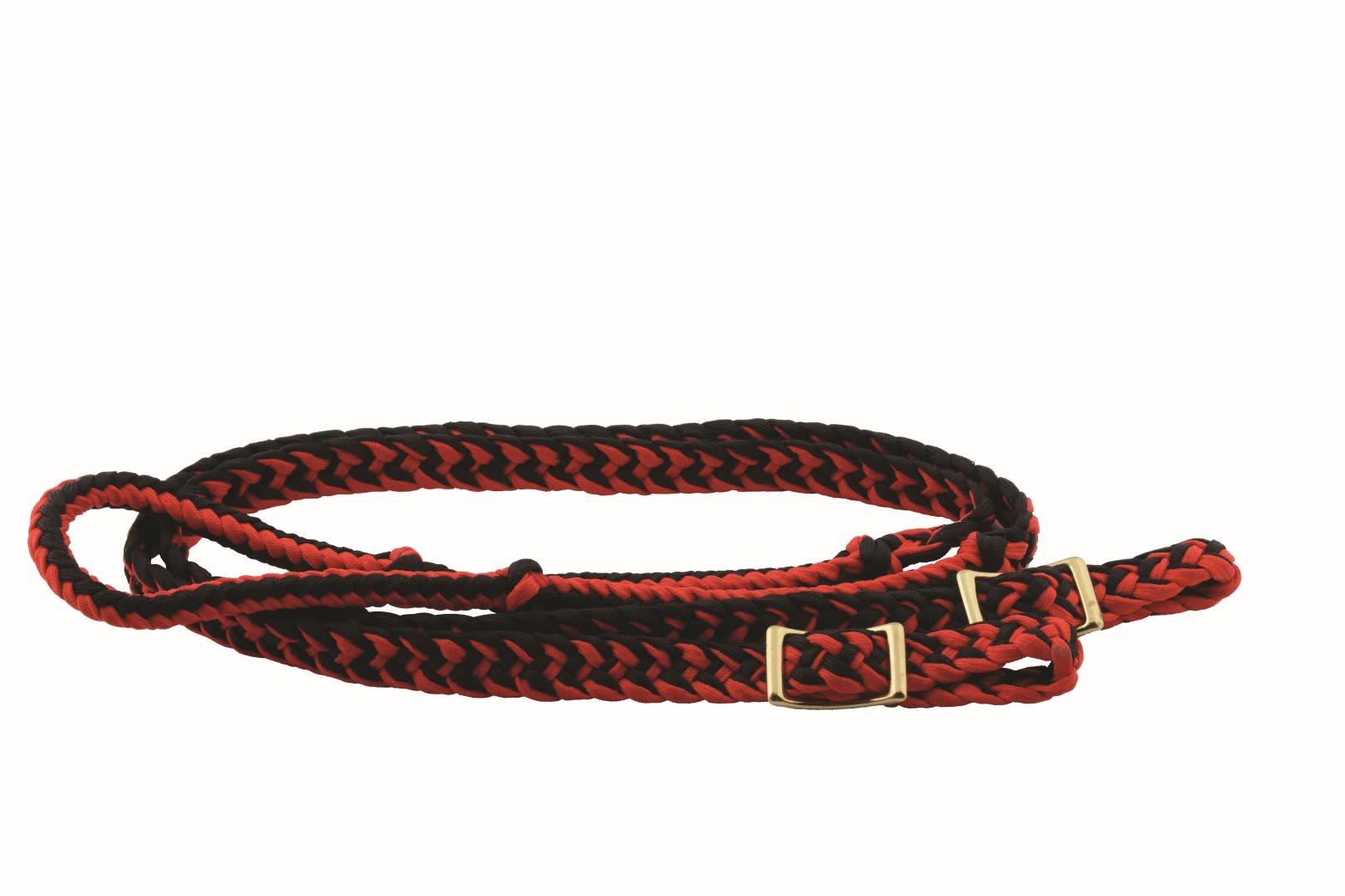 Western Rawhide 1" Braided Barrel Reins - Red/Black - Western Rawhide ...