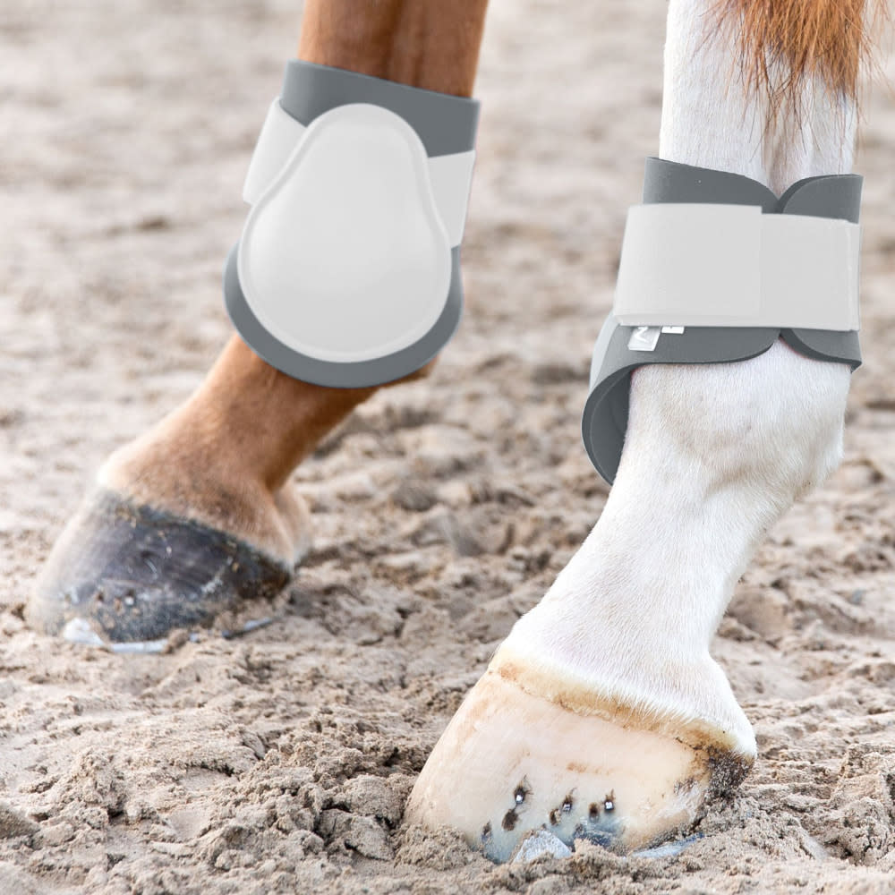 Horze Fetlock Boots - White/Grey - Horze-19416-WH/G - Tack Of The Day