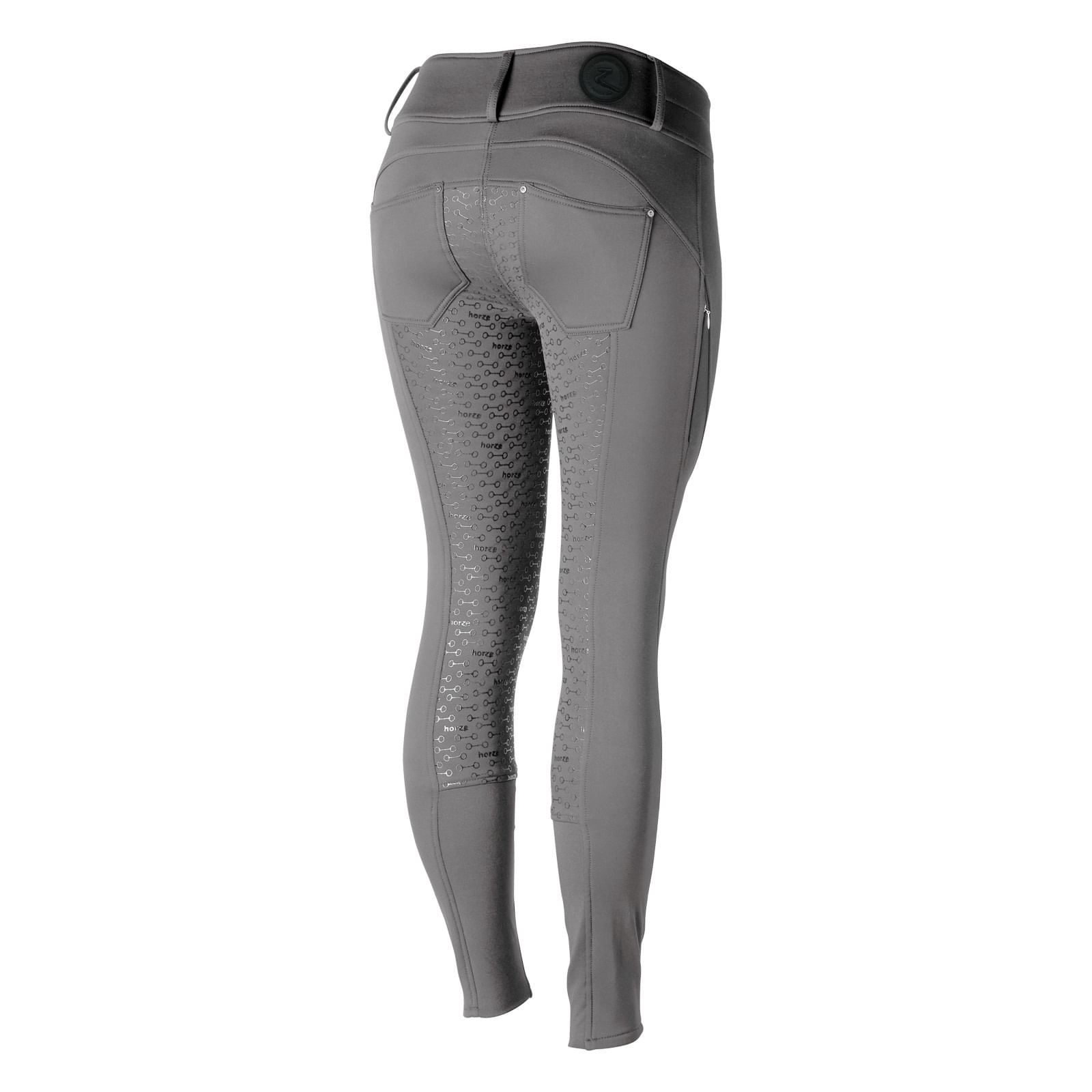 Horze Kids' Rhea Full Seat Thermo Breeches w/Back Pockets - Charcoal ...