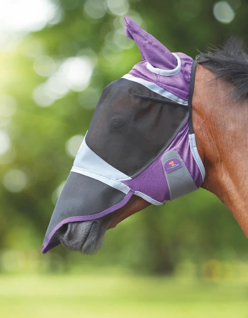 Shires Deluxe Fly Mask w/Ears & Nose - Purple - Shires-6671-PURPLE ...