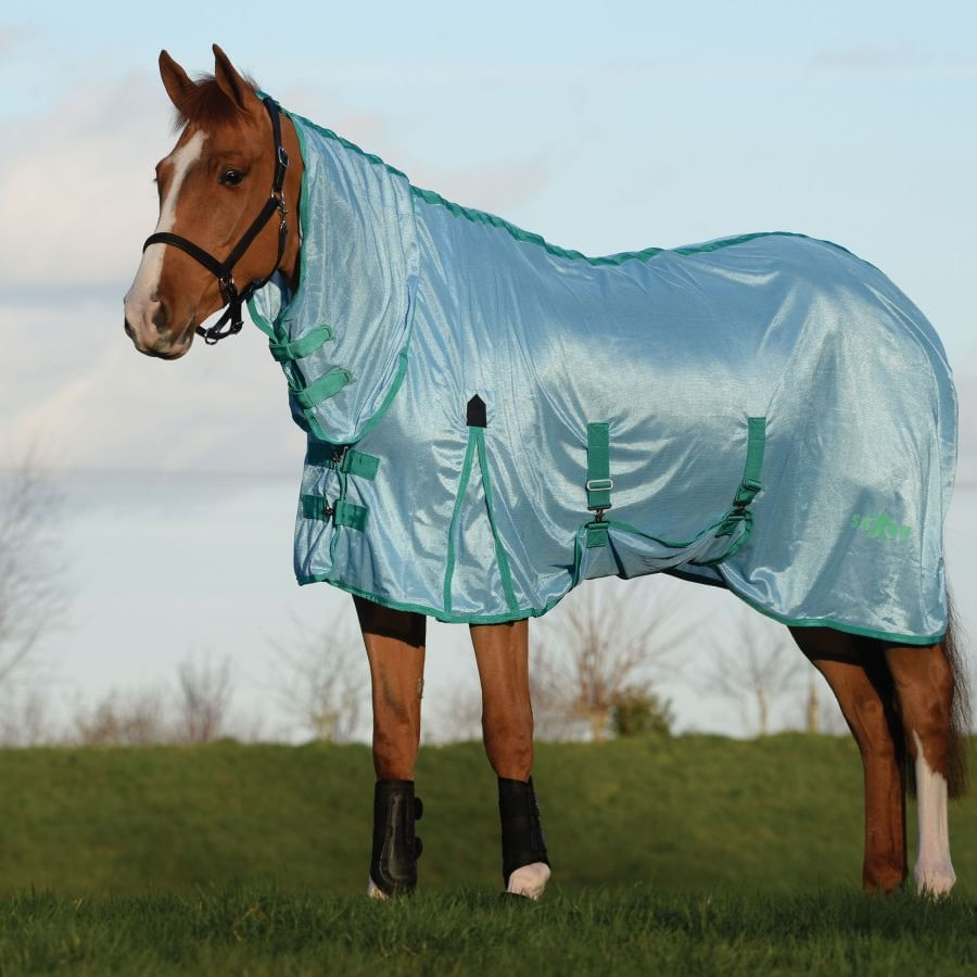 Saxon Mesh w/Gusset Belly Wrap Combo Neck - Light Blue/Green - Saxon ...