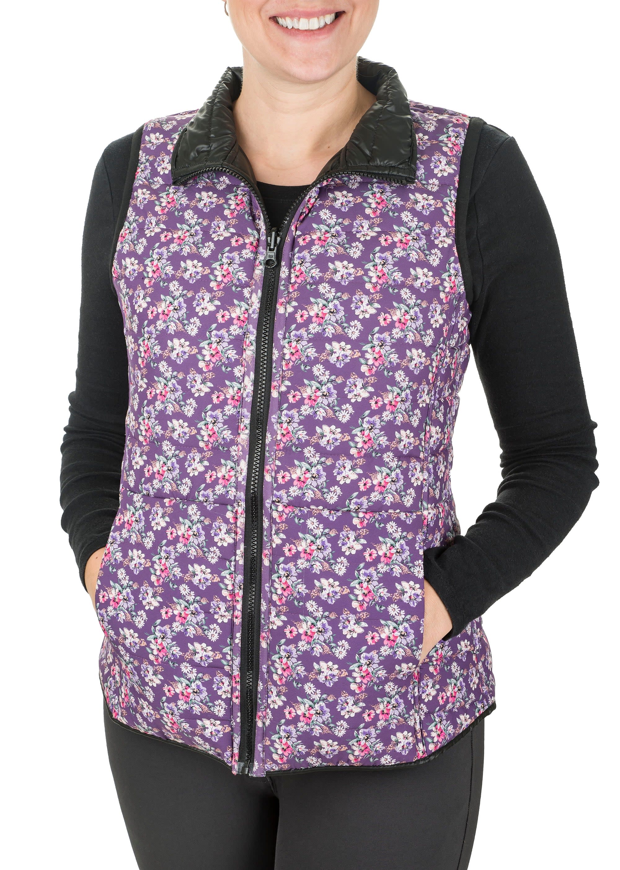 TuffRider Women's Combination Reversible Vest - Black/Floral ...