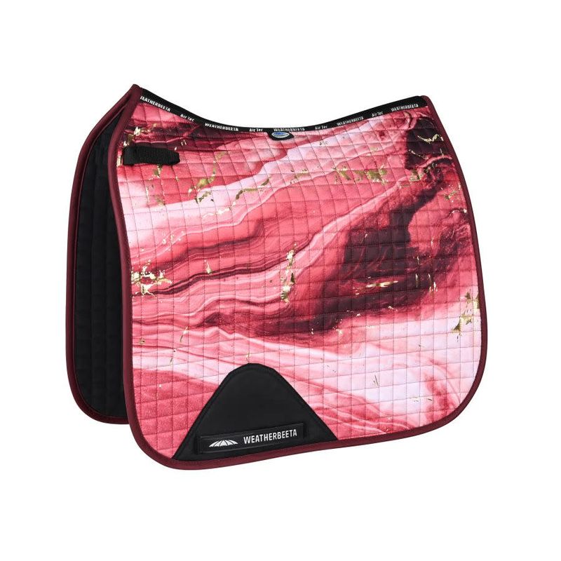 Weatherbeeta Prime Marble Shimmer Dressage Saddle Pad - Maroon/Gold ...