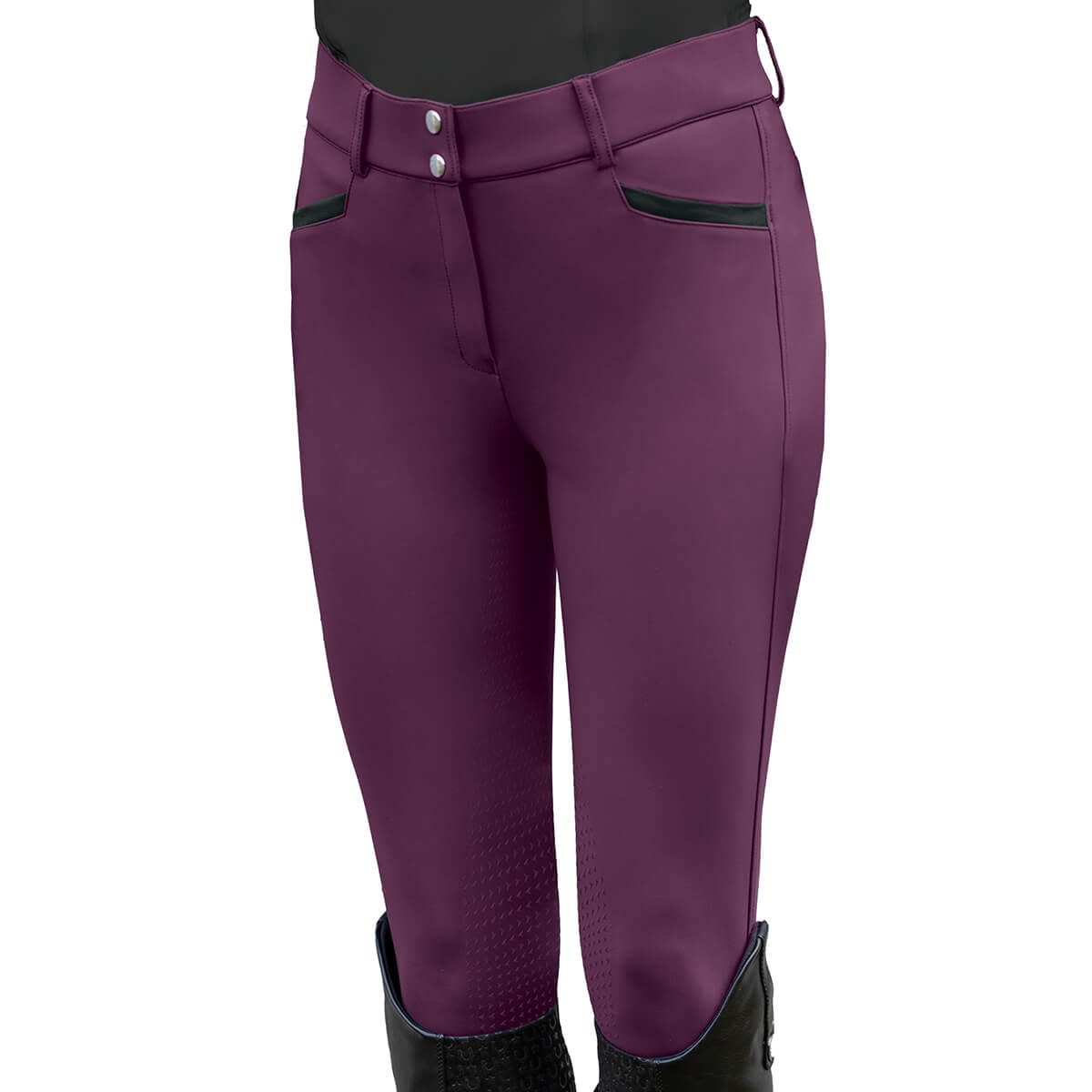 Ovation Women's Elegance Dynamic Full Seat Breeches - Berry/Black ...