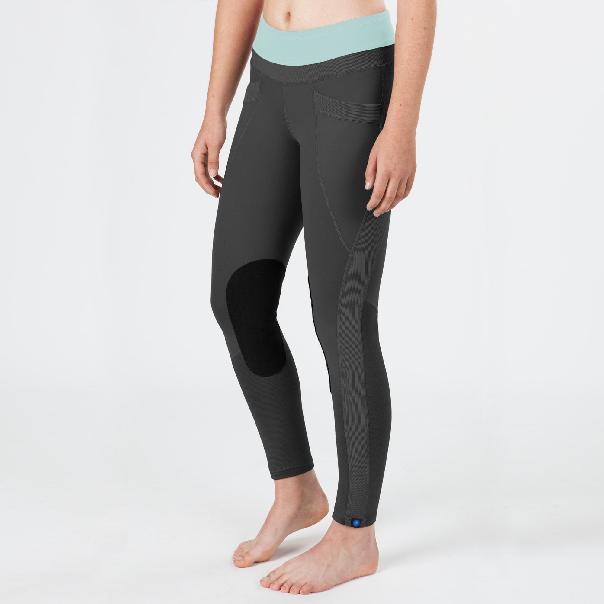 Irideon Kids' Synergy Knee Patch Tights - Graphite/Mint - Irideon-30 ...