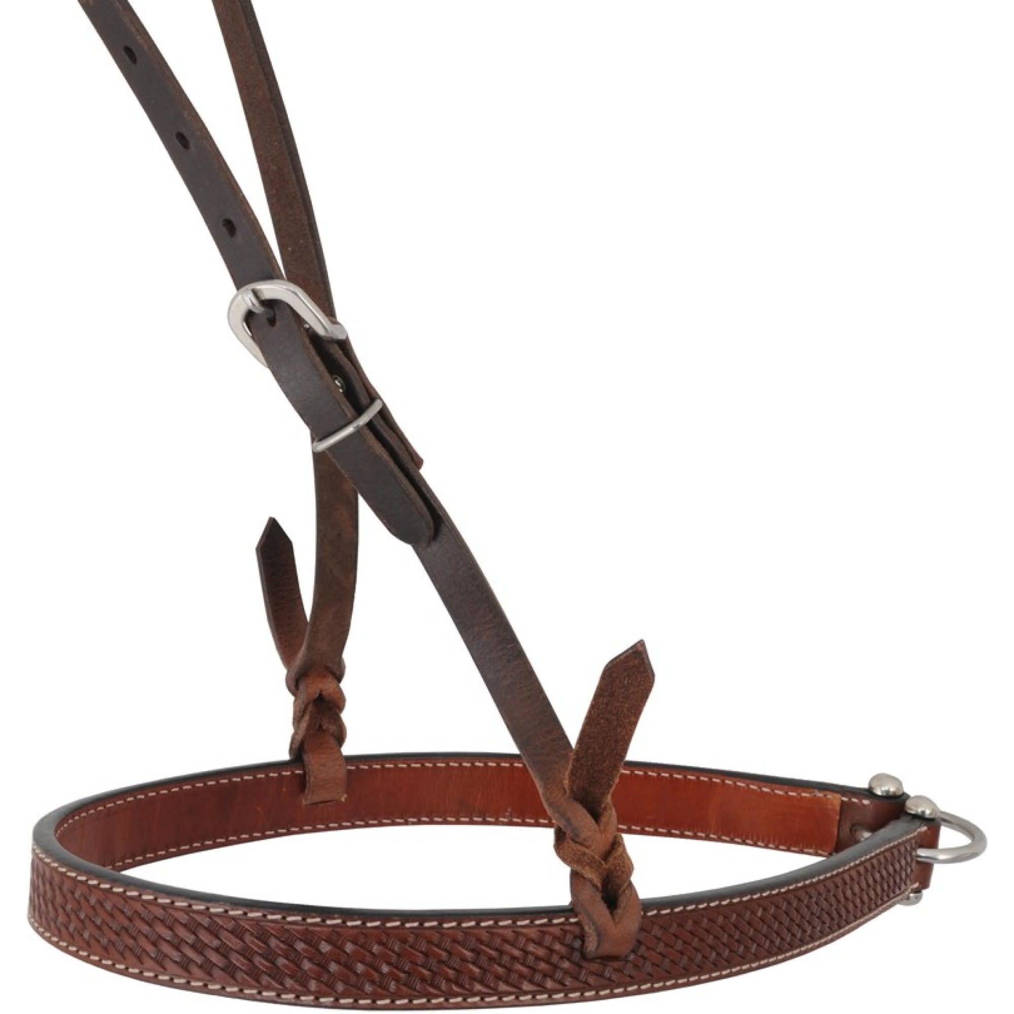 READY TO SHIP: Basketweave Noseband - Horse - Chestnut - Tack Of The Day