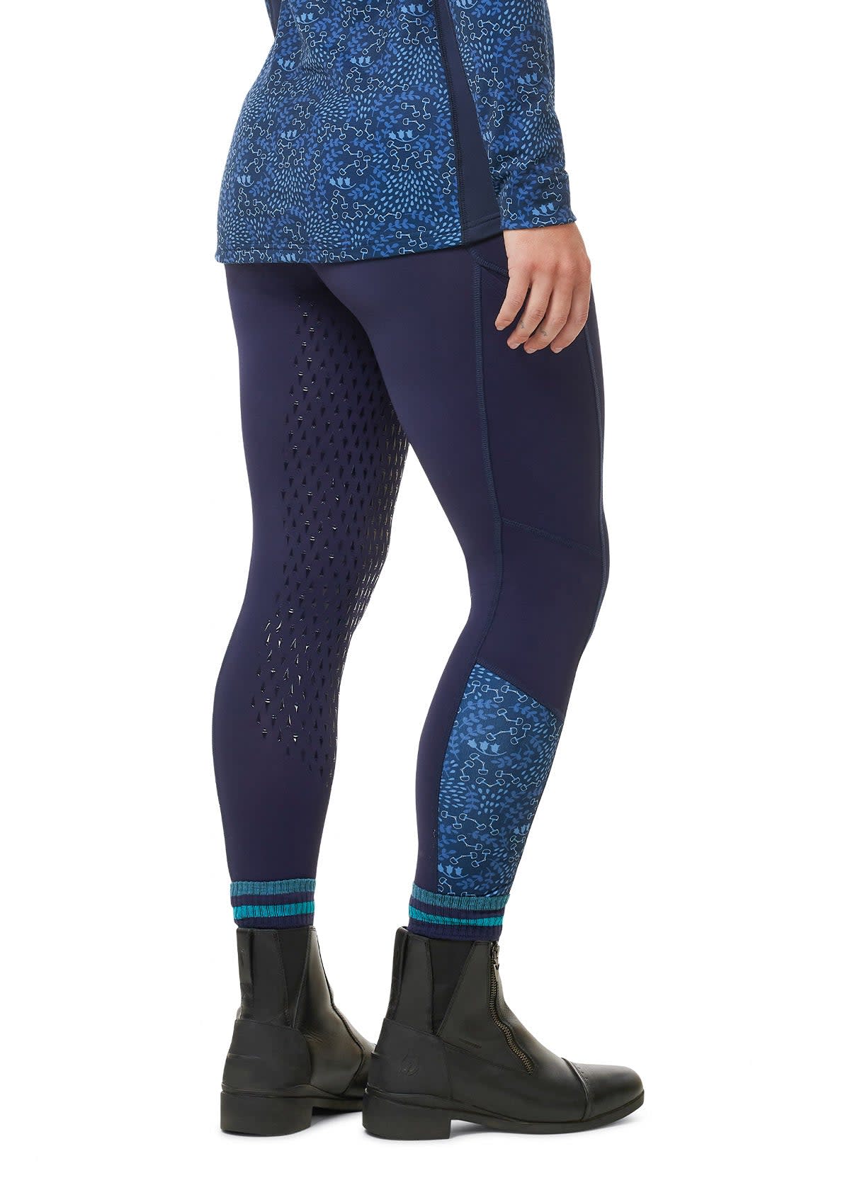 Kerrits Women's Thermo Tech 2.0 Extended Grip Tights - Ink/Ink Snaffle ...