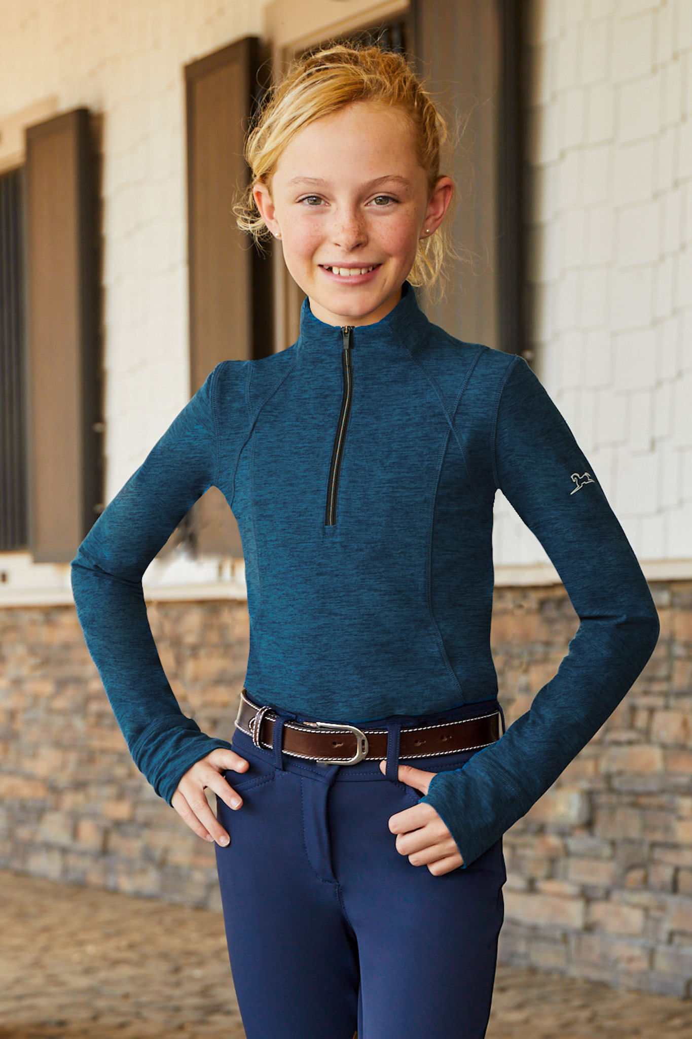 RJ Classics Kids' Logan Jr Zip Tech Shirt - Deep Sea Heather - RJ ...