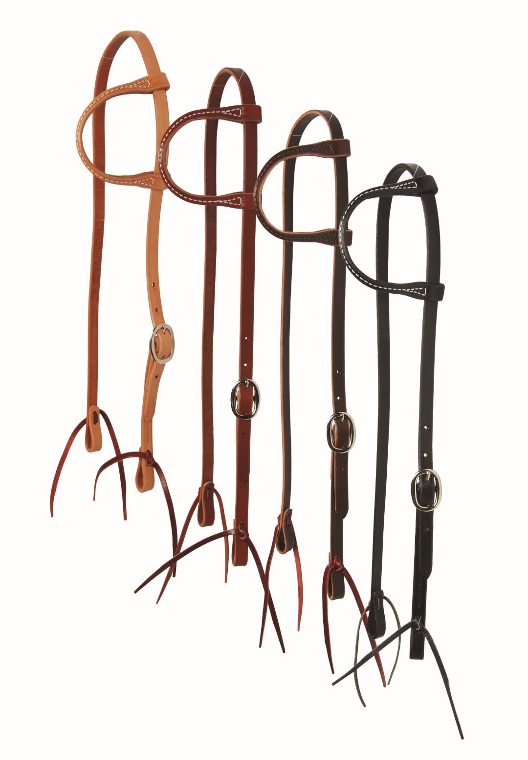 Western Rawhide One Ear 5/8" Headstall With Ties - Dark Brown - Western ...