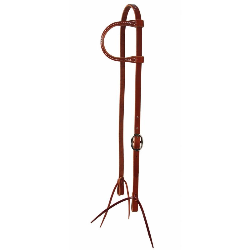 Western Rawhide One Ear 5/8" Headstall With Ties - Chestnut - Western ...