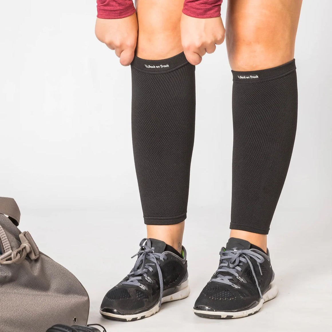 Back on Track Physio 4 Way Stretch Calf Brace - Black - Back on Track ...