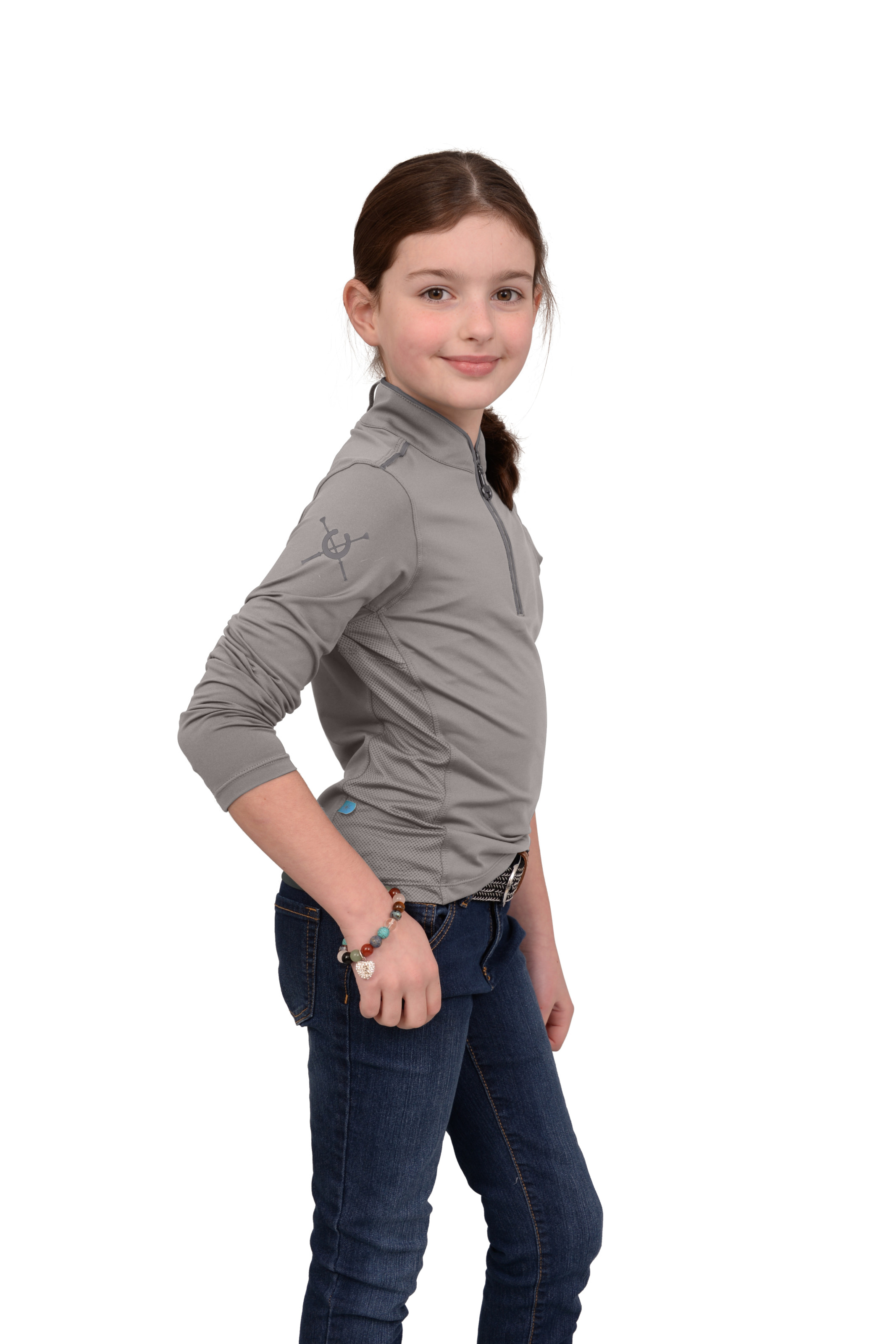 Chestnut Bay Kids' Performance Rider SkyCool Long Sleeve Shirt - Ash ...