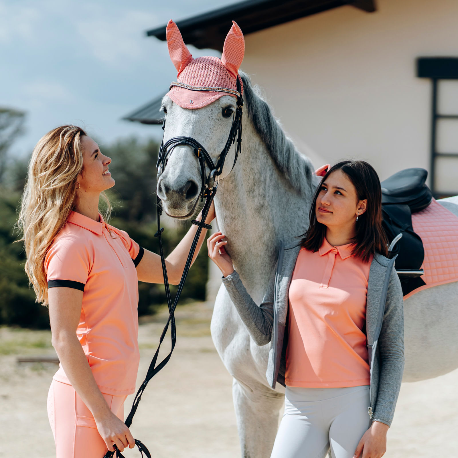 READY TO SHIP: Cooling Ear Net - Horse - Peach Amber Pink - Tack Of The Day