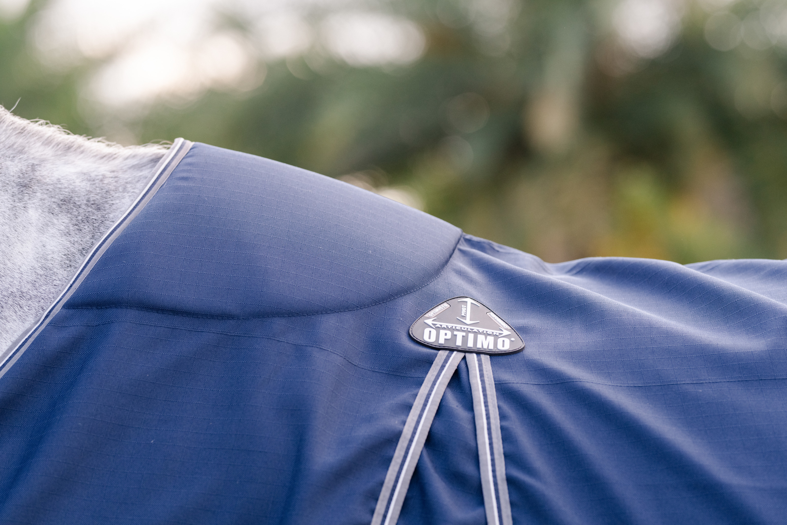 Rambo Optimo Stable Sheet - Navy/Thunderstorm Grey/Silver - Rambo-ADAO40-BJJI - Tack Of The Day