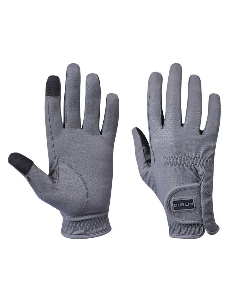 Dublin Everyday Riding Gloves - Grey - Dublin-BNX102563-Grey - Tack Of ...