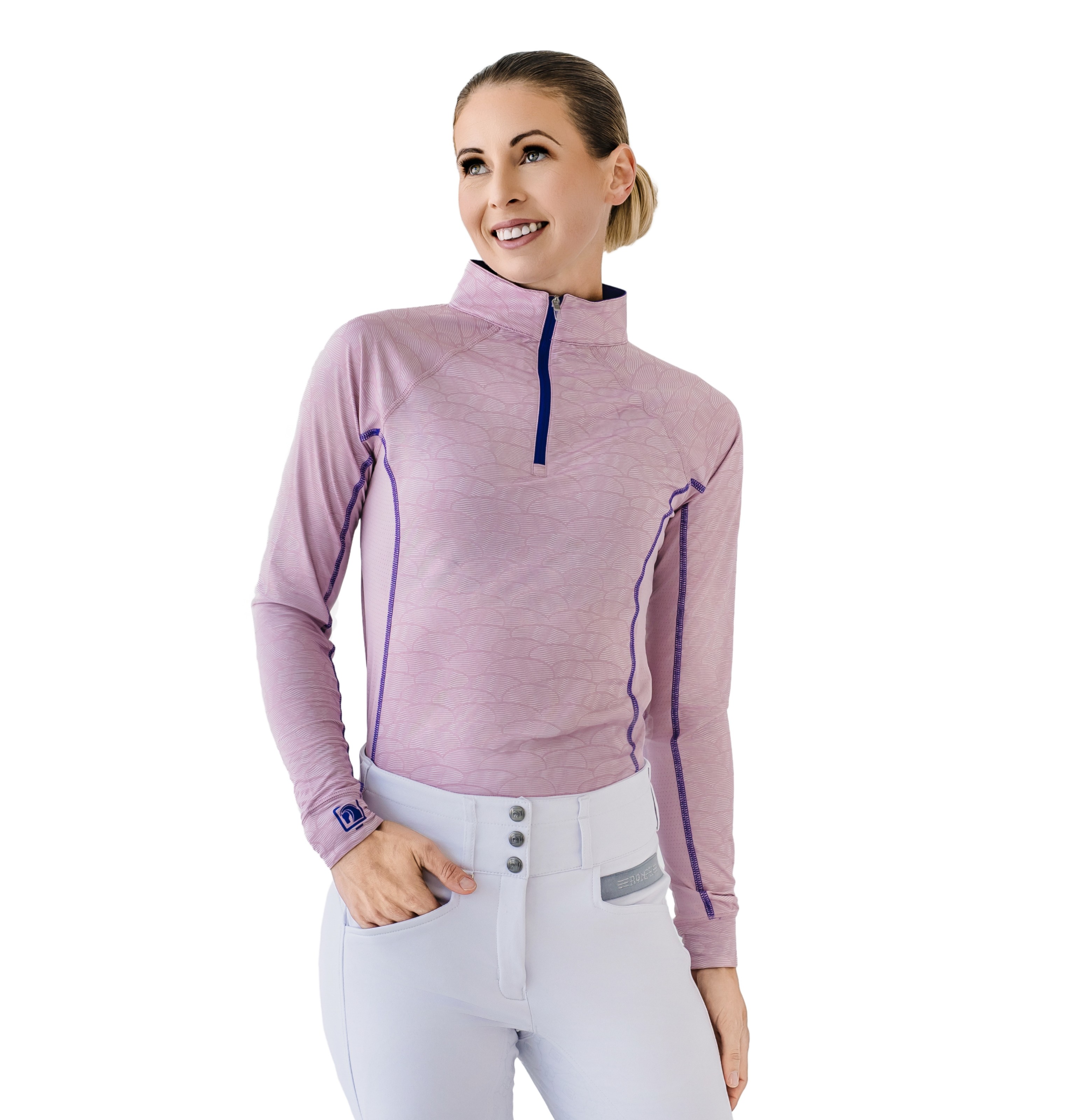 Romfh Women's 1/4 Zip Long Sleeve Print Sun Shirt - Graphic Waves ...