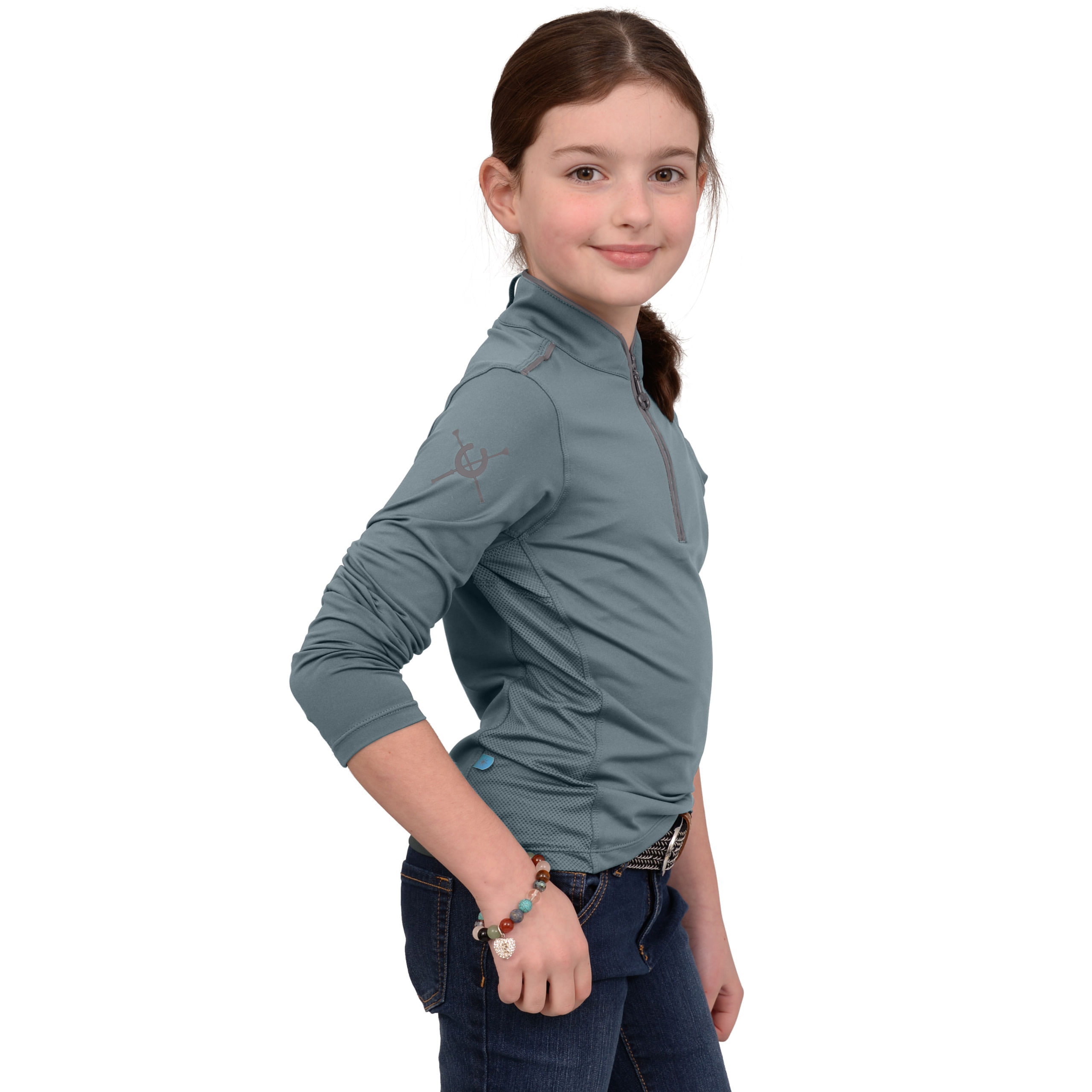 Chestnut Bay Kids' Performance Rider SkyCool Long Sleeve Shirt - Slate ...